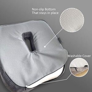 brizairid Seat Cushion for Office Chair with Lumbar Support Pillow for Long Sitting Hours on Office Home Chairs, Pain Pressure Relief -Washable Cover