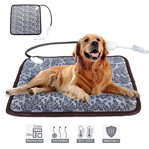 NA# 2Pcs Pet Electric Blanket Heating Soft Pad Three Gears Adjustable Temperature Electric Warmer Blanket Dog Cat Pad Waterproof Bite-Resistant Wire Mat with 1 Spray Care Cleaner