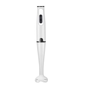 tikababa electric hand immersion blender with 400w turbo mode,ice crushing power,for mixing smoothies,purees,soups,sauces by 2 stainless steel blades((white)