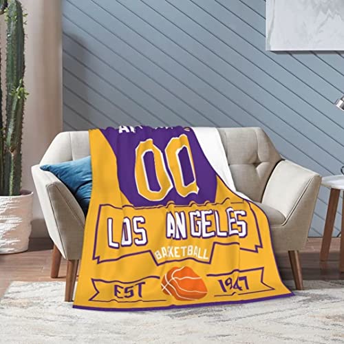 Custom Throw Blanket for Couch, Super Soft Flannel Bed Throw Blanket Fall Oversized Cozy Plush Thick Blankets Personalized Basketball Sports Fan Gifts with Name Number 50"x40", 60"x50", 80"x60"