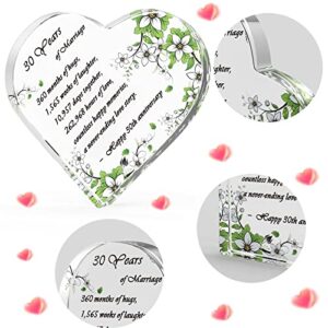 SigMntun Best 30th Anniversary Wedding Gifts for Couple, Parents - Anniversary Decorations and Marriage Gifts for Precious Moments, Card Included - A+ Class Clarity Crystal Heart