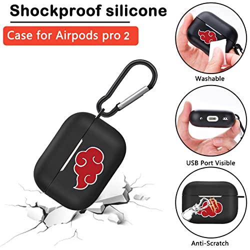 Japanese Anime AirPod Pro 2 Case with Keychain Cute Soft Silicone Full Protective Shockproof Cover Compatible with AirPods Pro 2nd Generation 2022 Case