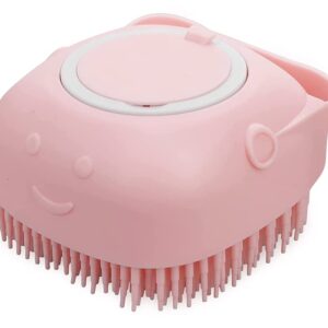 Pet Bath Massage Brush Puppy Dog Cat Grooming Cleaning Soft (Pink)