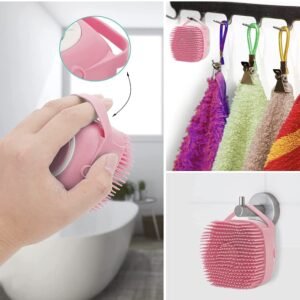 Pet Bath Massage Brush Puppy Dog Cat Grooming Cleaning Soft (Pink)