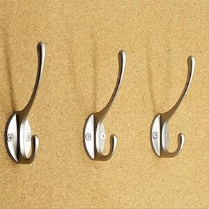 nanaxagly 4 Pack Retro Silver Coat Hooks, with 8 Screws and 8 Plastic Expansion Anchors, for Hanging Coats, Bag, Backpack, Robe, Towel, Hat, Jacket etc.