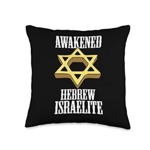 awakened hebrew israelite hanukkah chanukah awakened hebrew israelite israel jewish israeli throw pillow, 16x16, multicolor