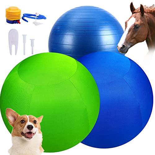 SWYIVY 30" Horse Ball with 2 Covers, Giant Horse Balls for Play for Horses to Play with, Extra Large Equine Training Ball