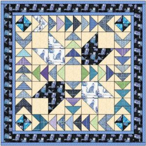 material maven quilt kit tangled up in blue cats benartex fabrics precut