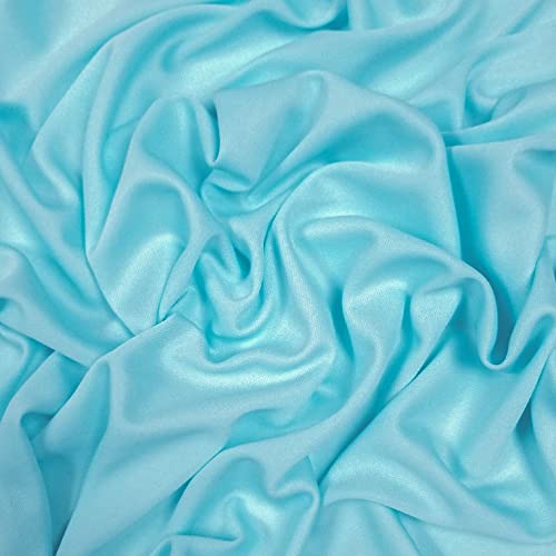 Texco Inc 60" Wide Solid Interlock Lining 100% Polyester Knit 2 Way Stretch/Apparel, Home/DIY Fabric, Party Decoration, Blue #90 1 Yard