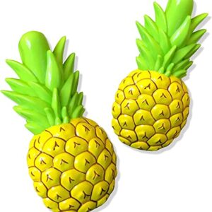 2 Set (4 Ct) Lemon Green Cup / Pineapple Beach Towel Clips Jumbo Size for Beach Chair, Cruise Beach Patio, Pool Accessories for Chairs, Household Clip, Baby Stroller