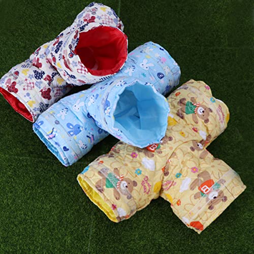 Guinea Pig Tunnel 3 Way Pet Tunnels Pet Animal for Playing Toy Pig with Guinea Cats Tubes Cartoon Rabbits Printed Animal Tunnel