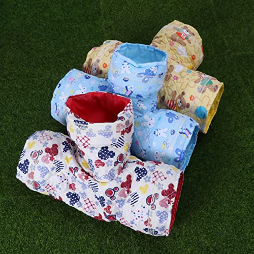 Guinea Pig Tunnel 3 Way Pet Tunnels Pet Animal for Playing Toy Pig with Guinea Cats Tubes Cartoon Rabbits Printed Animal Tunnel