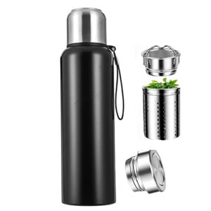 insulated water bottle, 28oz large capacity stainless steel thermos portable vacuum travel cup with rope for coffee hot and cold drink