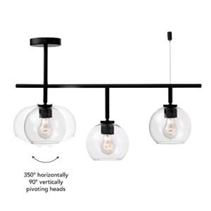 Globe Electric Mika 3-Light Track Lighting, Matte Black, Bulb Not Included