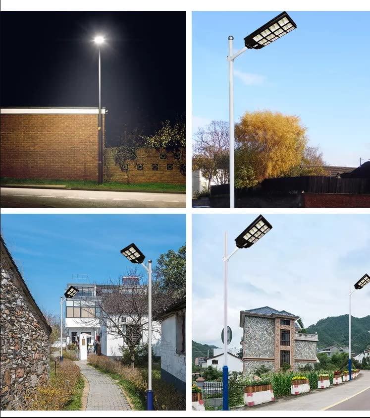 Solar Lights Street Lights Outdoor, Parking Lot Light Commercial Dusk to Dawn Led Street Light Solar Powered with Motion Sensor for Basketball Court, Road, Playground (1200, Volts) (1200, Volts)