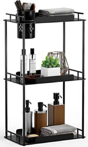 gaohang 3 tier bathroom counter organizer, kitchen countertop organizers, spice rack storage shelves, makeup shelf, for bathroom, kitchen, living room, bedroom, coffee station black