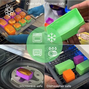 Square Silicone Lunch Box Dividers 6pcs - Bento Box Divider 2"x2"x1.5" - Silicone Cupcake Baking Cups - Bento Box Accessories Meal Prep Containers