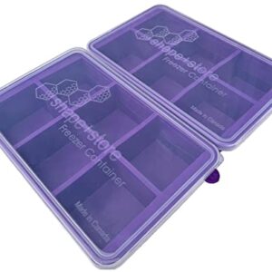 Soup Master 6-in-1 Storage & Freezer Container with lid - 2 pack – makes 12 perfect 1 cup cubes- Stores 1/2 Gallon of Soups, Pasta, Sauces, Stews, Desserts and More. Easy-To-Clean & Dishwasher Safe