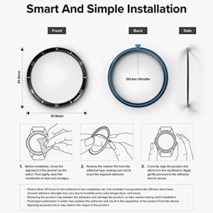 Ringke Inner Bezel Styling [Stylish Stainless Steel Frame] Compatible with Samsung Galaxy Watch 5 Pro Case, Anti Scratch Protector Adhesive Inner Cover Accessory - 45-IN-02 (ST) Black