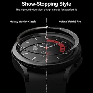 Ringke Inner Bezel Styling [Stylish Stainless Steel Frame] Compatible with Samsung Galaxy Watch 5 Pro Case, Anti Scratch Protector Adhesive Inner Cover Accessory - 45-IN-02 (ST) Black