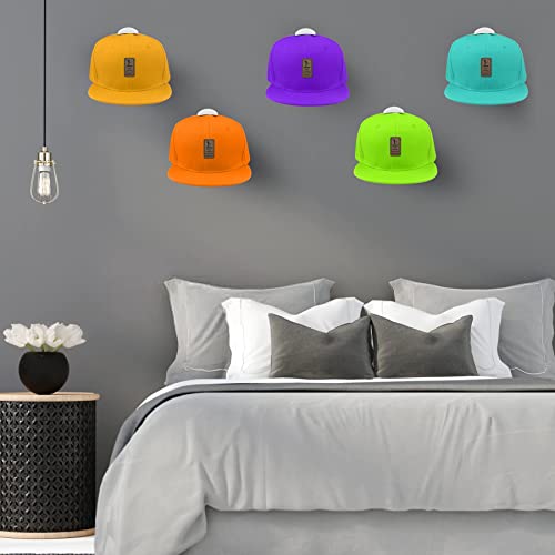 Yecuip Adhesive Hat Hooks for Wall Hat Rack Display 12 Pack - Strong Baseball Cap Holder Display for Wall Mount, Hold Hat Hangers Organizer, No Drilling