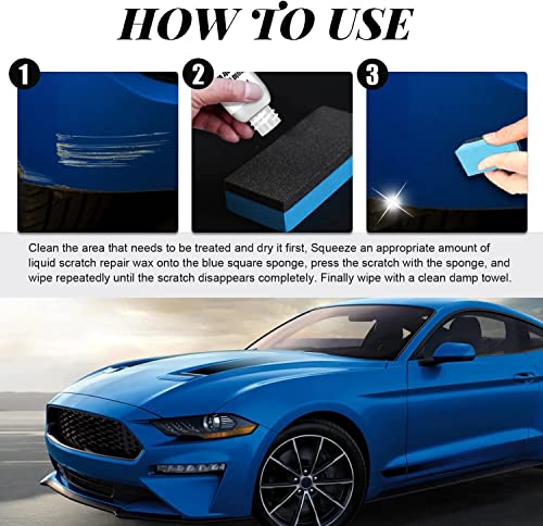 Automotive Scratch Repair Waxes, Car Paint Scratch Repair Agent, Care Grinding Polishing Restorer Liquid with Sponge Polish Paint Restorer, Easily Repair Paint Scratches Minor Scrapes Quickly Remover