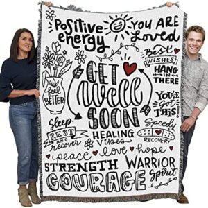 Pure Country Weavers Get Well Soon 2 Blanket - Gift Tapestry Throw Woven from Cotton - Made in The USA (72x54)