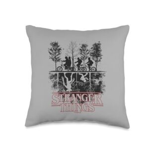 stranger things upside down hawkins ride logo throw pillow, 16x16, multicolor