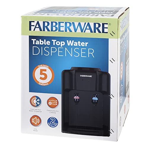 Farberware FW-WD219 Freestanding Hot and Cold Water Cooler Dispenser, Countertop Black