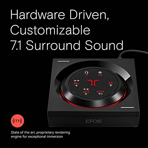 EPOS GSX 1000 2nd Edition Dac Amp Audio Amplifier/External USB Sound Card with 7.1 Surround Sound, Side Tone, Gaming DAC and EQ, Headphone Amp Compatible with Windows, Mac, Laptops and Desktops