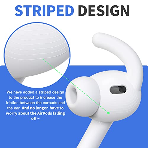 2 Pairs DamonLight Ear Hooks for AirPods Pro 2 Anti-Slip Anti Scratches Sport Ear Tips Compatible with AirPods Pro 2nd Generation 2022 Released S & M & L