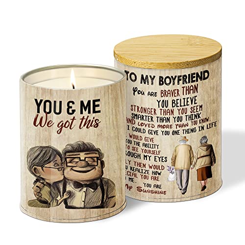 to My Boyfriend Candles Gifts - Birthday Gifts for Boyfriend from Girlfriend - Christmas Lavender Candles Gifts for Boyfriend - Anniversary Romantic Gifts for Boyfriend