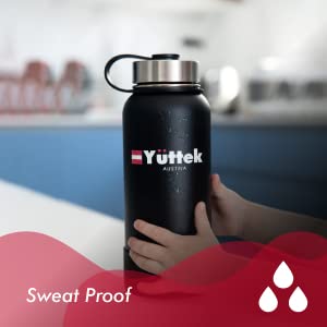 YUTTEK Insulated Water Bottle with Straw Lid-Stainless Steel Reusable waterbottle for Gym, Office, School, sports & Travel,Double Walled bottles with 3 Lids & straw for Men, Women, kids and adults