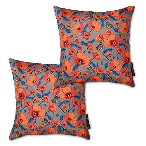 Classic Accessories for Frida Kahlo Accent Pillows, 2-Pack, 18 Inch, Amapolas Brillantes, 18" L x 18" W, 2 Count