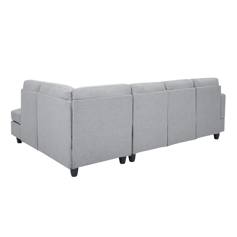 Oadeer Home DDD7438 Sectional, Light Gray