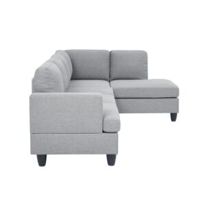 Oadeer Home DDD7438 Sectional, Light Gray