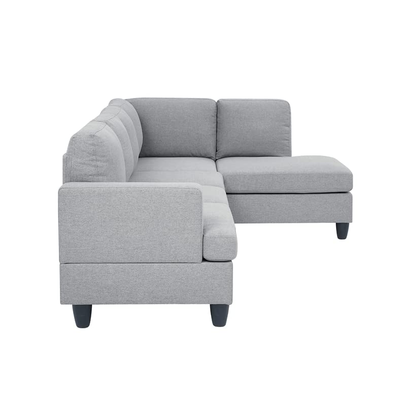 Oadeer Home DDD7438 Sectional, Light Gray