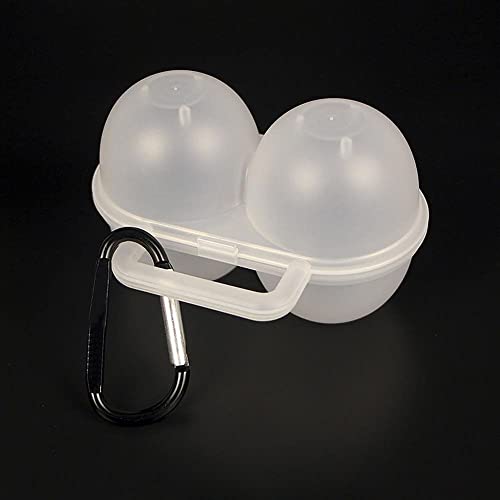 Houchu Egg Storage Box with 2 Grids Outdoor Egg Case Portable Plastic Egg Carton Anti-Crush Storage Box Case Container