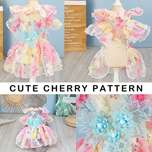 Pet Clothes for Medium Dogs Easter Pet Skirts Dog Clothes Cat Clothing Princess Spring Summer Breathable Wedding Dress Cool Colorful Lace Skirt Pet Clothes