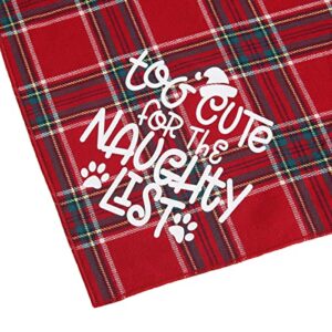 4 Pack Christmas Dog Bandanas, Classic Plaid Dog Scarf Bib, Premium Cotton Fabric, Holiday Bandanas for Small and Medium Dogs Pets