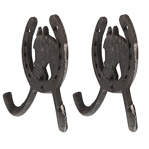 Gadpiparty 4pcs Hats Key Decor Kitchen Hoof Towels The Mug Prong Cast Utility for Duty Design Antique Shaped Bathroom Hanger Wall Style Rack Metal Cap American Wall- Rustic Bath Stylish