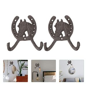 Gadpiparty 4pcs Hats Key Decor Kitchen Hoof Towels The Mug Prong Cast Utility for Duty Design Antique Shaped Bathroom Hanger Wall Style Rack Metal Cap American Wall- Rustic Bath Stylish