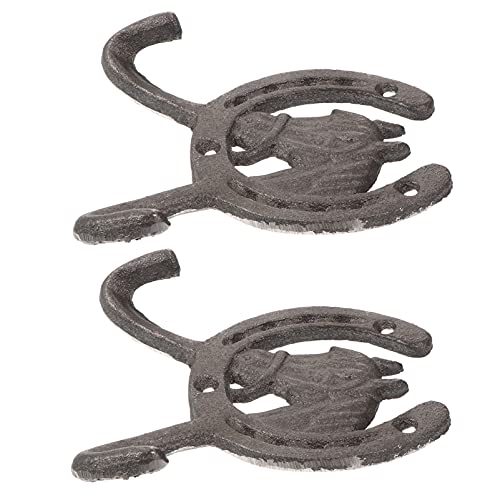 Gadpiparty 4pcs Hats Key Decor Kitchen Hoof Towels The Mug Prong Cast Utility for Duty Design Antique Shaped Bathroom Hanger Wall Style Rack Metal Cap American Wall- Rustic Bath Stylish