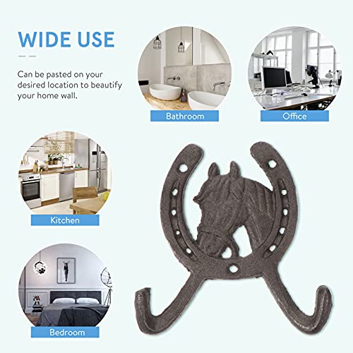 Gadpiparty 4pcs Hats Key Decor Kitchen Hoof Towels The Mug Prong Cast Utility for Duty Design Antique Shaped Bathroom Hanger Wall Style Rack Metal Cap American Wall- Rustic Bath Stylish