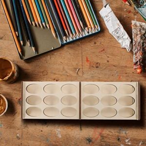 SEWACC Wooden Paint Rack Paint Rack Organizer with 18 Holes Diy Art Tools Storage Stand Pigment Bottle Storage Rack Craft Paint Holder Cabinet Organizer for Painting