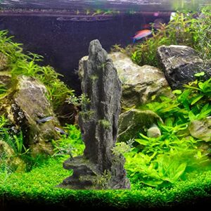 PENCK Aquarium Mountain Decoration Rock Hiding Cave Fish Tank Decor Resin Stone Aquarium Ornament Accessories Landscape with Small Artificial Plants