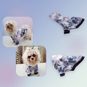 porfeet Dog Clothes Easy to Wear Autumn Winter Cute Tie-dye Pet Coat Stylish S