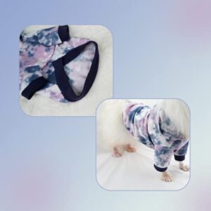 porfeet Dog Clothes Easy to Wear Autumn Winter Cute Tie-dye Pet Coat Stylish S