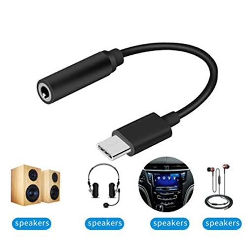 Mikikit Headphone Adapters 2pcs Type-c Aux Cable Earphone Male .mm Black Audio Type to Adapter USB-c Jack USB C Female Headphone Adapter