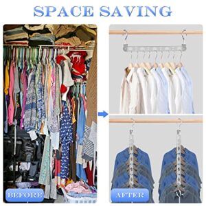 opaprain Deluxe Aluminum Alloy Home Space Saving Coat Hanger, Magic Laminated Coat Hanger Wardrobe Organizer, Essential College Room Wardrobe Organizer (4pack)